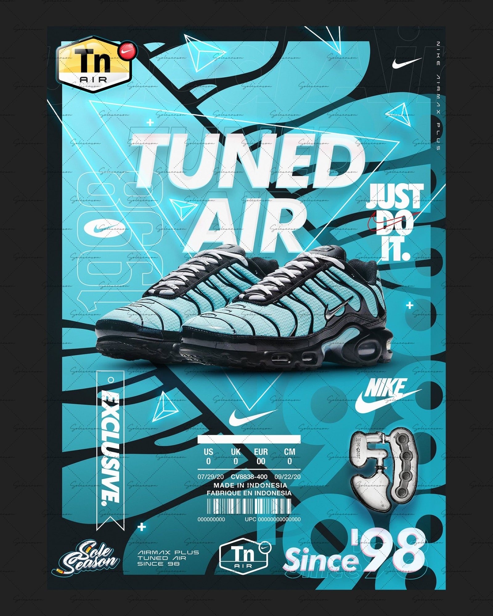 Nike Tn Dark Tiffany - Air Max Plus Prints / Posters - CV8838-400