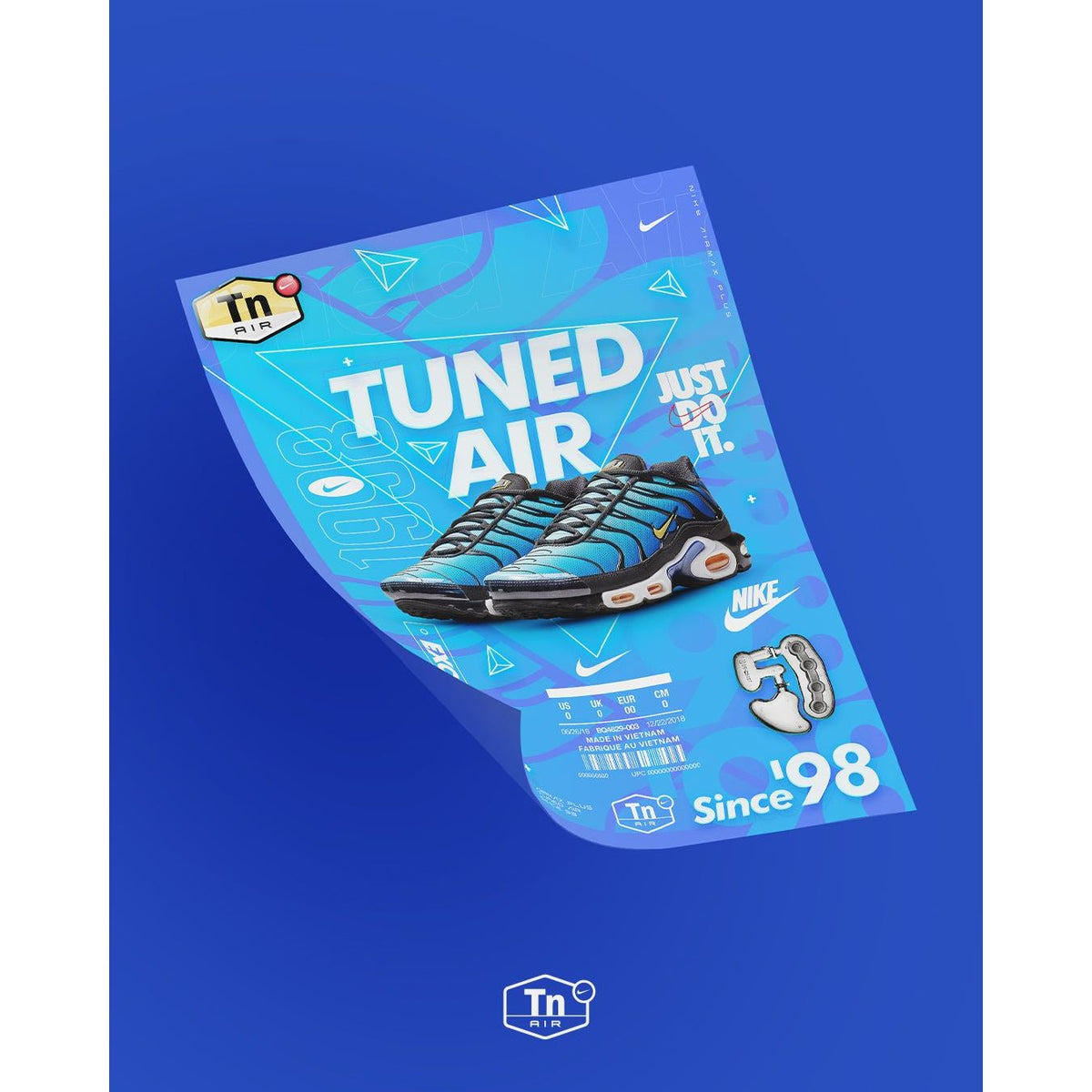Nike Tn - Hyper Blue 'Tuned Since '98' - A3 Poster