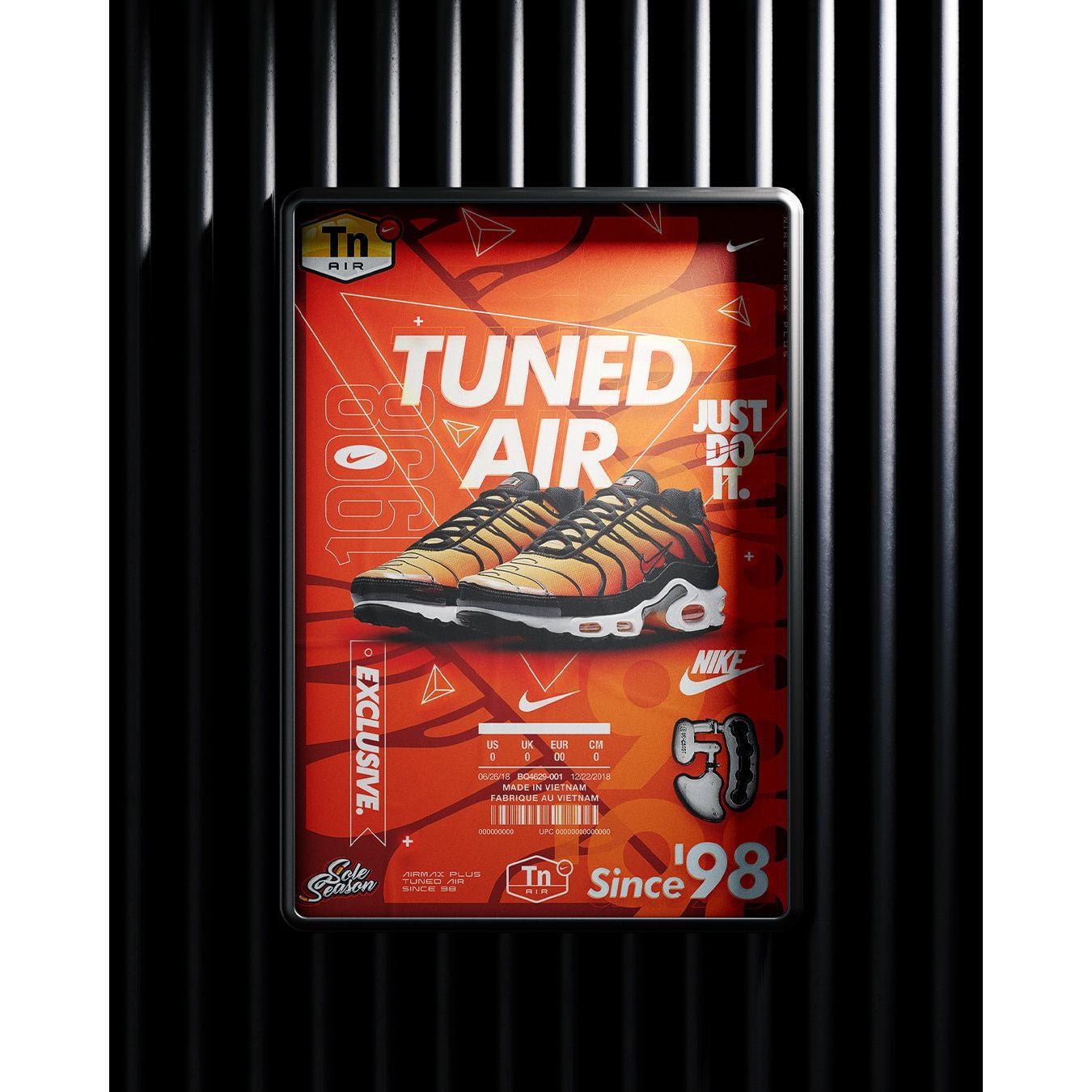 Nike Tn - Sunsets 'Tuned Since '98' - A3 Poster